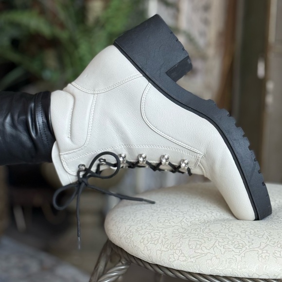 Indigo | Shoes | Indigo Rd Black And Off White Bone Color Combat Boot ...
